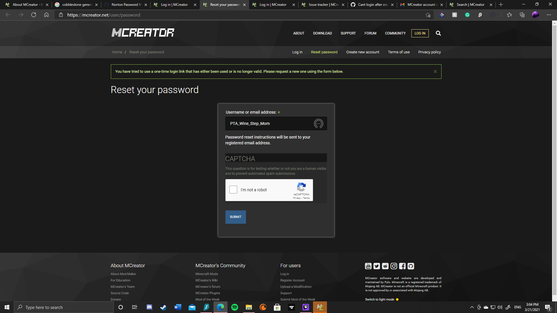 Cant login after creating an account · Issue #1016 · MCreator/MCreator · GitHub