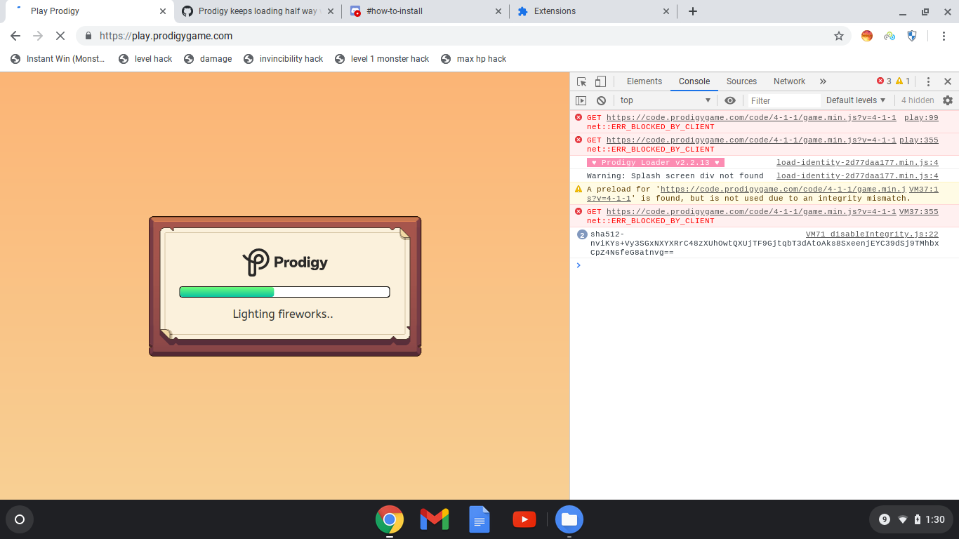 Prodigy keeps loading half way when I have the extension on · Issue #773 · Prodigy-Hacking ...