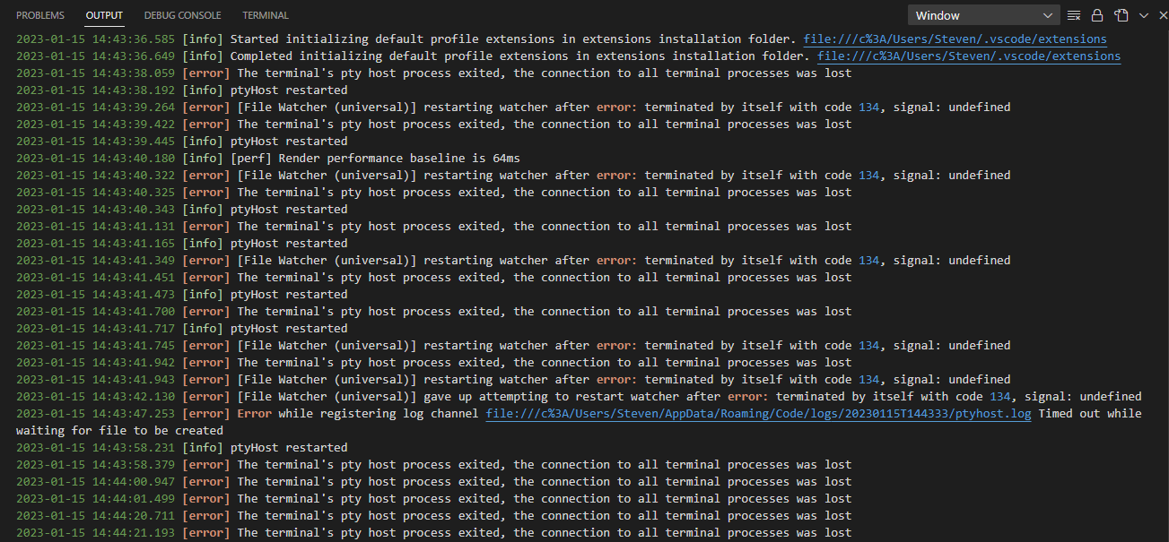 Unresponsive Pty Host Terminal Process · Issue 171350 · Microsoftvscode · Github