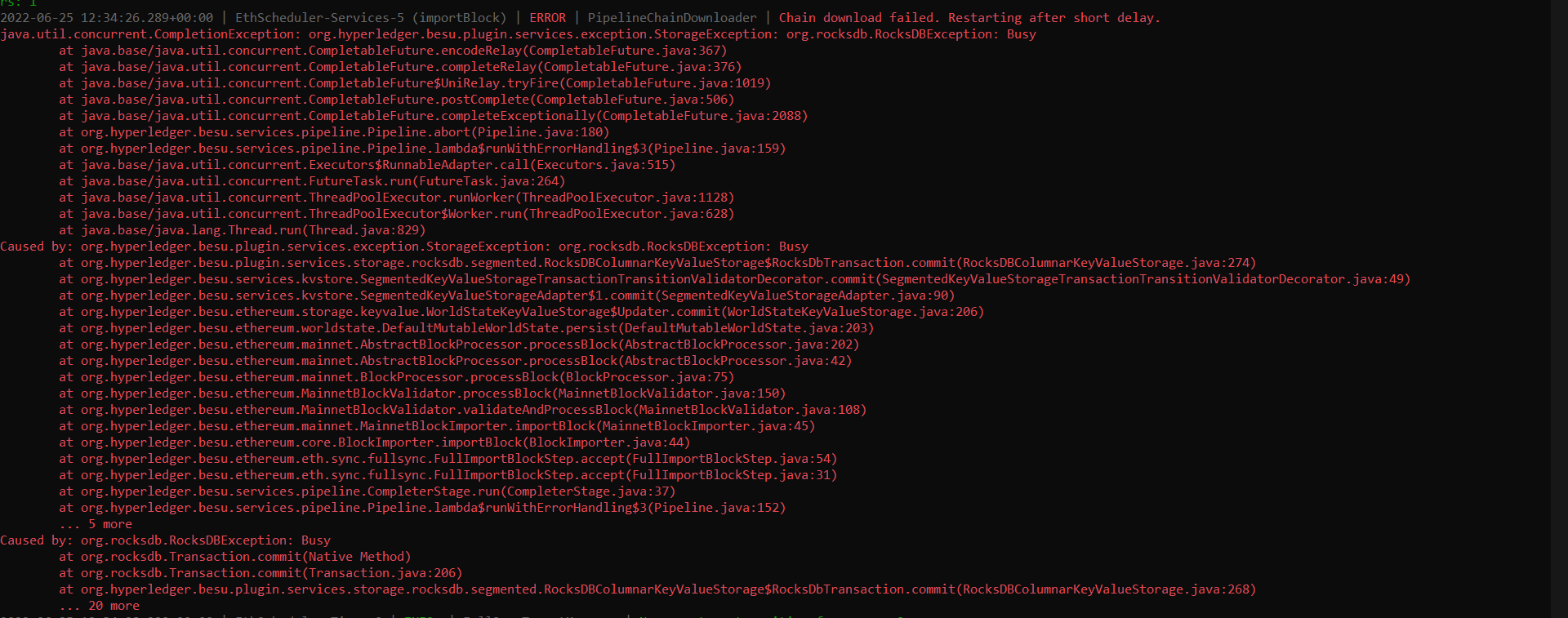 Sync failure in besu node · Issue #4015 · hyperledger/besu · GitHub