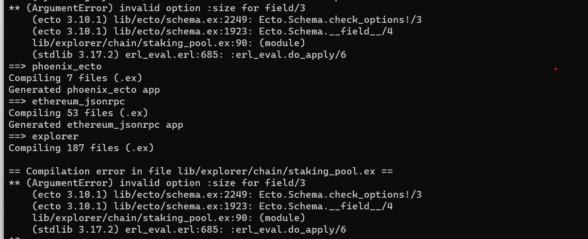 Compilation Issue · Issue 7425 · Blockscout Blockscout · Github