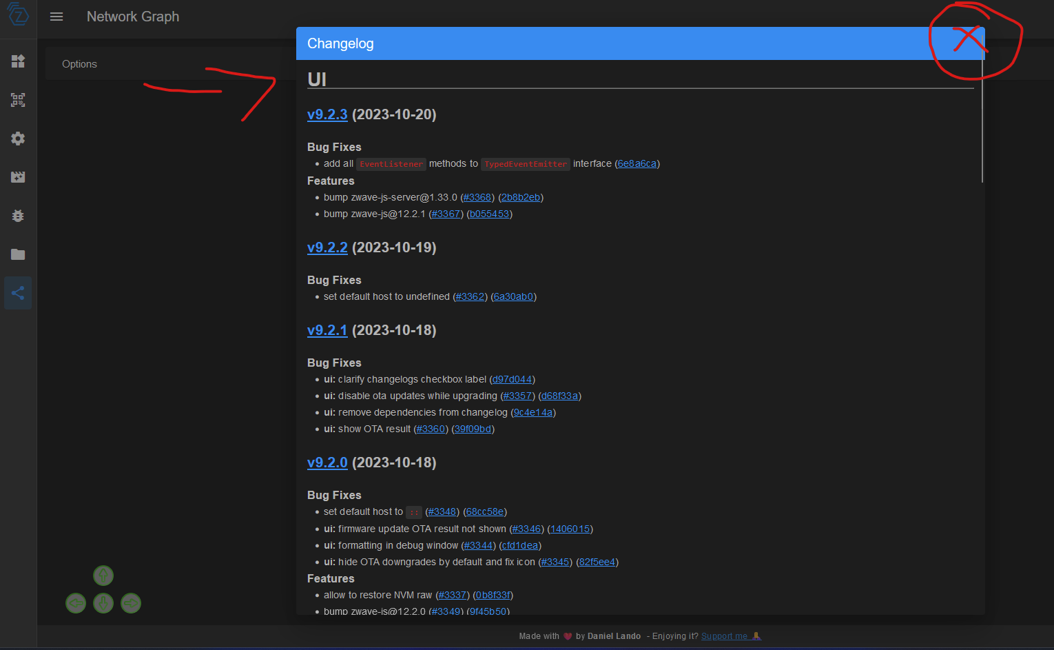 Changelog popup should be dismissable by clicking an X or clicking outside the popup box instead ...