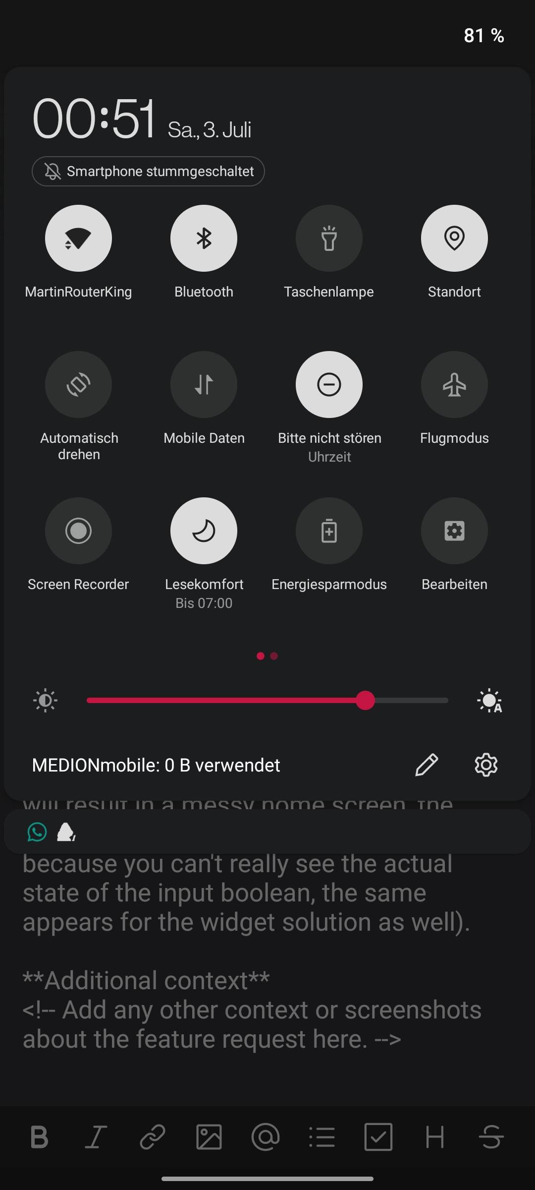 Ability to use android default quick settings "Kacheln [german]" to ...