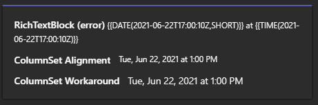 [Rendering] RichTextBlock Date/Time Format is broken · Issue #6194 · microsoft/AdaptiveCards ...
