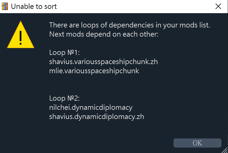 There are loops of dependencies in your mods list. · Issue #141 · rimpy-custom/RimPy · GitHub