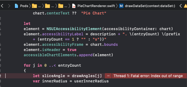drawAngles[j] crash in PieChartRenderer using custom PieChartView in Xcode 11+ · Issue #4231 ...