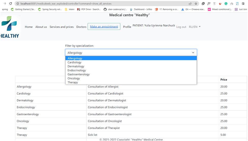 GitHub - Ekaterina-Rudenko/medicalweb