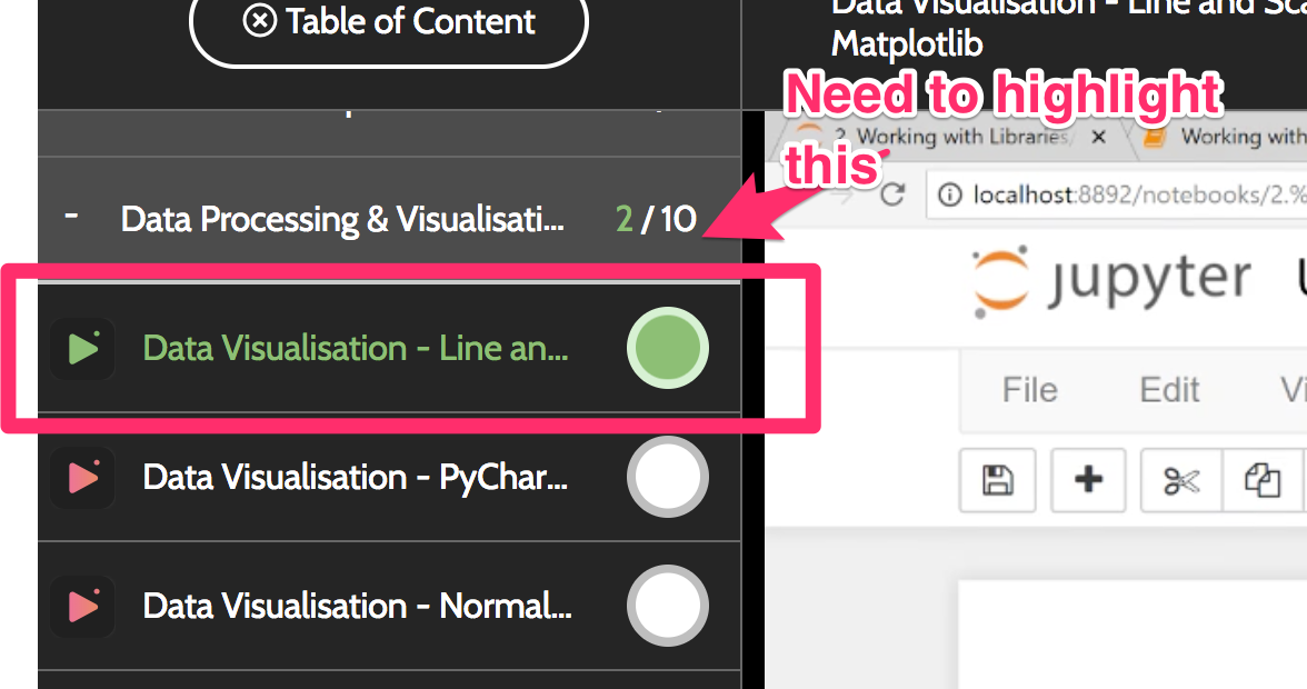 Highlight the current content · Issue #245 · coding-blocks/codingblocks.online.projectx · GitHub