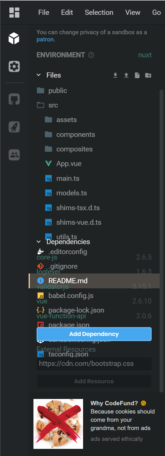 Css Bug In Explorer Pane For Github Sandbox · Issue 2185 · Codesandbox Codesandbox Client · Github