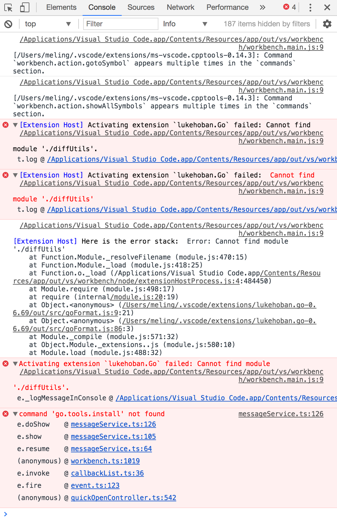 Extension failed to activate · Issue #1386 · microsoft/vscode-go · GitHub