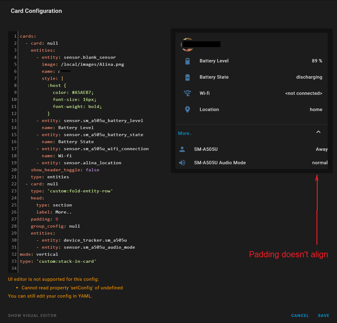 Padding not working when stacking cards together · Issue #132 · thomasloven/lovelace-fold-entity ...