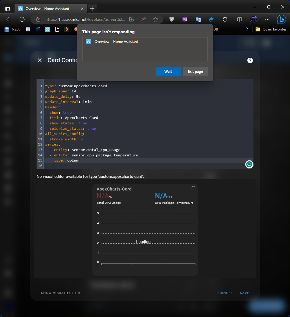 Apexcharts-card causing entire web browser to hand due to high resource utilization · Issue #577 ...