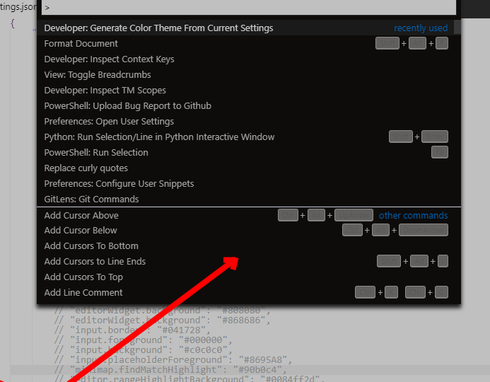 Make text color for Command Palette keyboard shortcuts cords ...