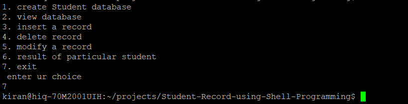 GitHub - KiranKumarMalik/Student-Record-using-Shell-Programming: Using Shell Scripting language