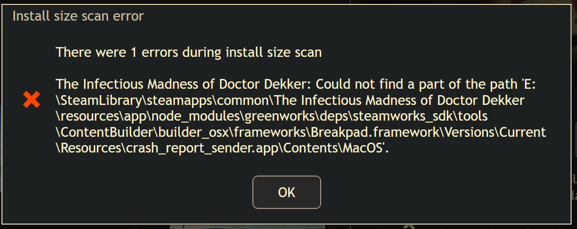 Consistent "Install size scan error" messages · Issue #3135 ...