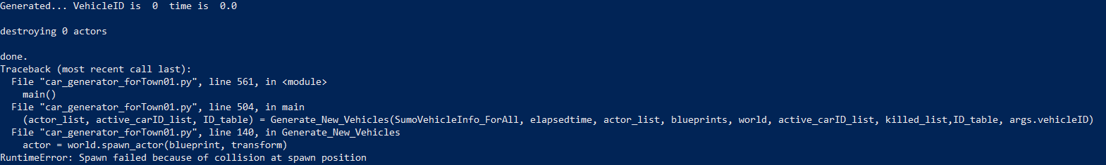 RuntimeError: Spawn failed because of collision at spawn position (sumo-carla) · Issue #4961 ...