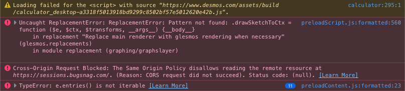 GLesmos quit working · Issue #499 · DesModder/DesModder · GitHub