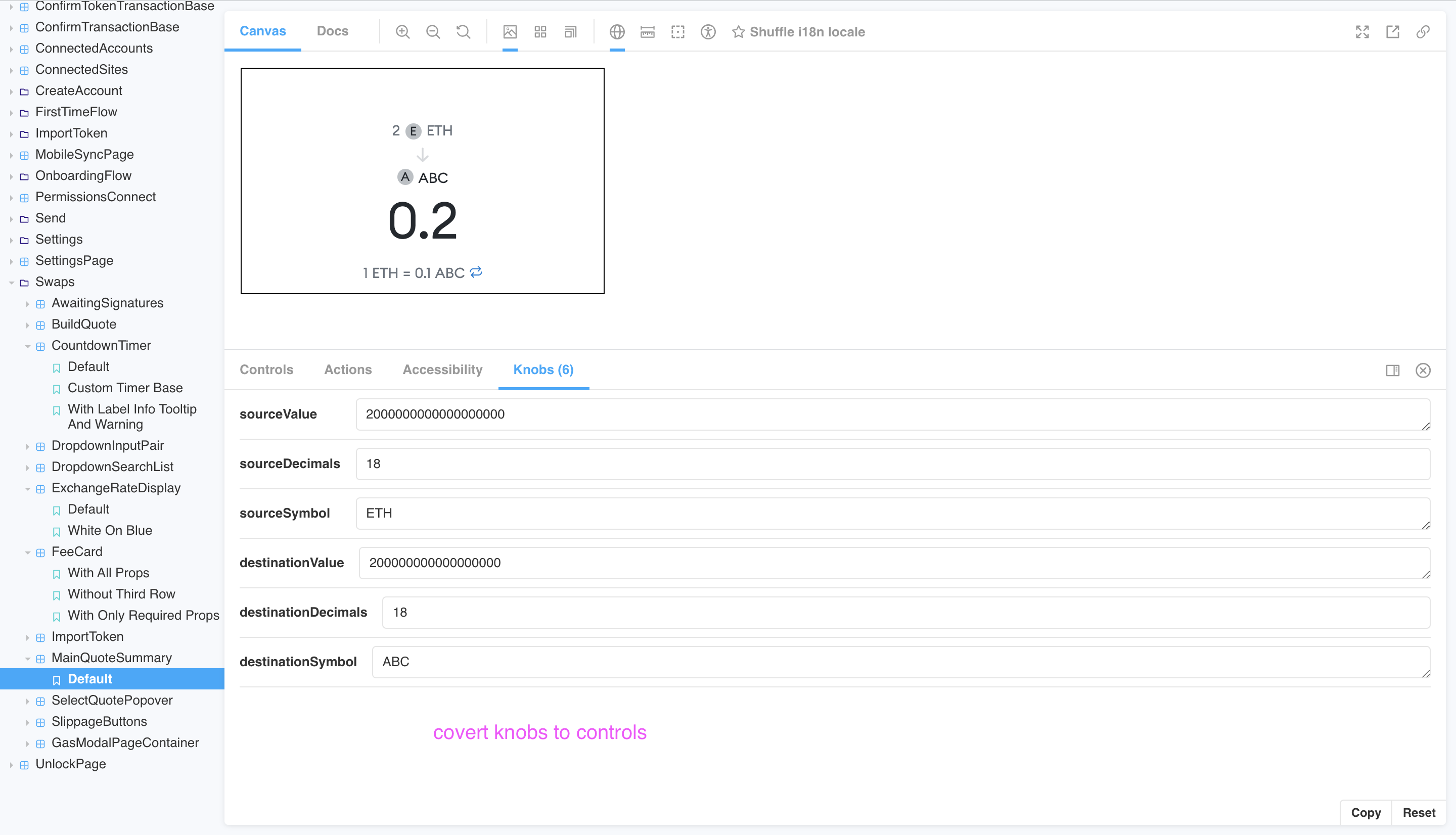 Mainquotesummary Story Convert Knobs And Actions To Controls Args · Issue 13175 · Metamask 