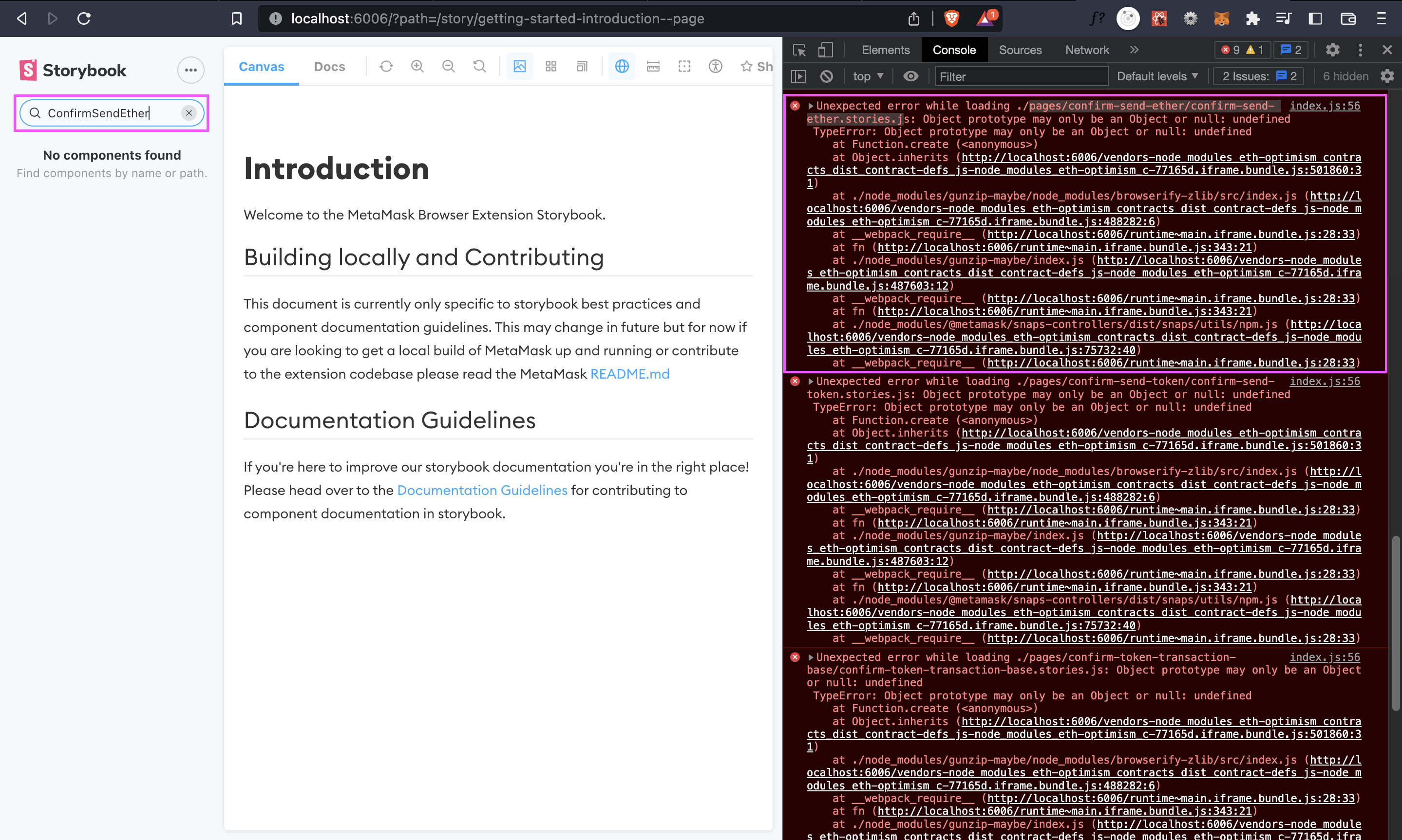Broken story: Pages/ConfirmSendEther · Issue #16817 · MetaMask/metamask-extension · GitHub