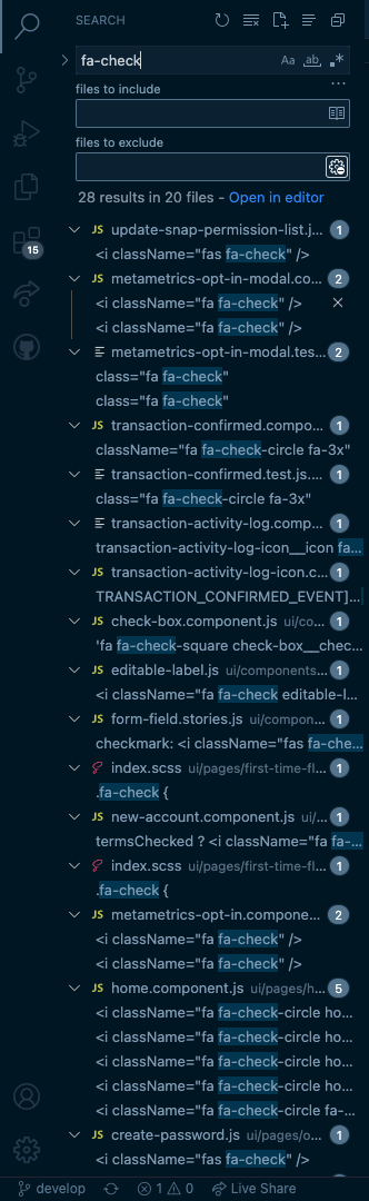 Replace all fa-check icons with equivalent Icon component · Issue #17526 · MetaMask/metamask ...