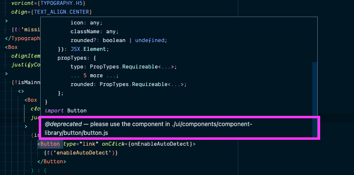 Add deprecation message to Button · Issue #17549 · MetaMask/metamask ...