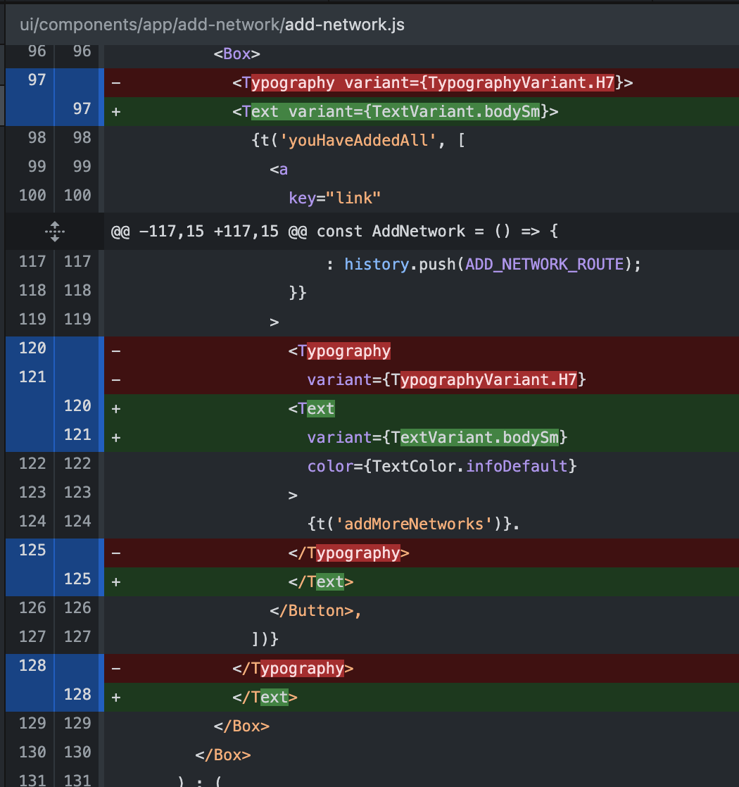 Replace Typography With Text Component · Issue 17670 · Metamaskmetamask Extension · Github