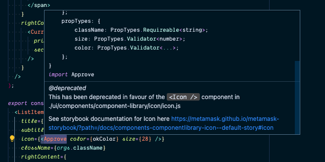 Add deprecation notice to old icon components · Issue #17447 · MetaMask/metamask-extension · GitHub