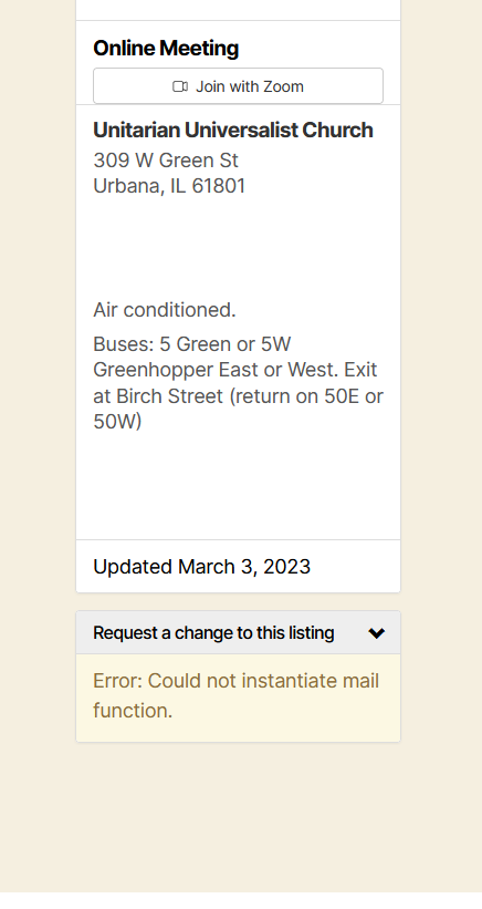 Email function not working with new format for update change feature · code4recovery 12-step ...