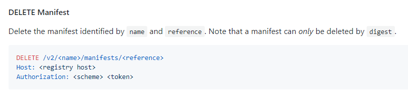 Conformance: Why do we test 'DELETE request to manifest tag should ...