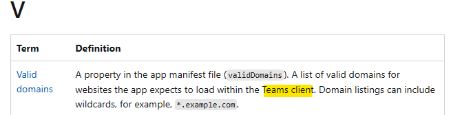 Valid Domains applies to more than just the Teams client · Issue #9478 · MicrosoftDocs/msteams ...