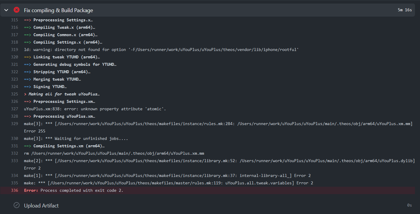 Build and Release uYouPlus Workflow Action Fails · Issue #1070 · qnblackcat/uYouPlus · GitHub