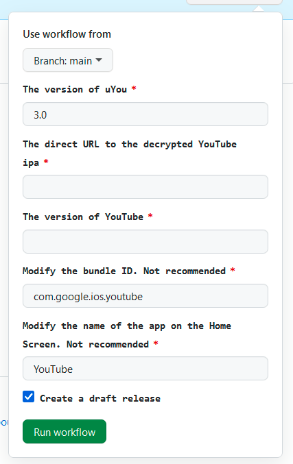Build and Release uYouPlus Workflow Action Fails, Again · Issue #1155 ...