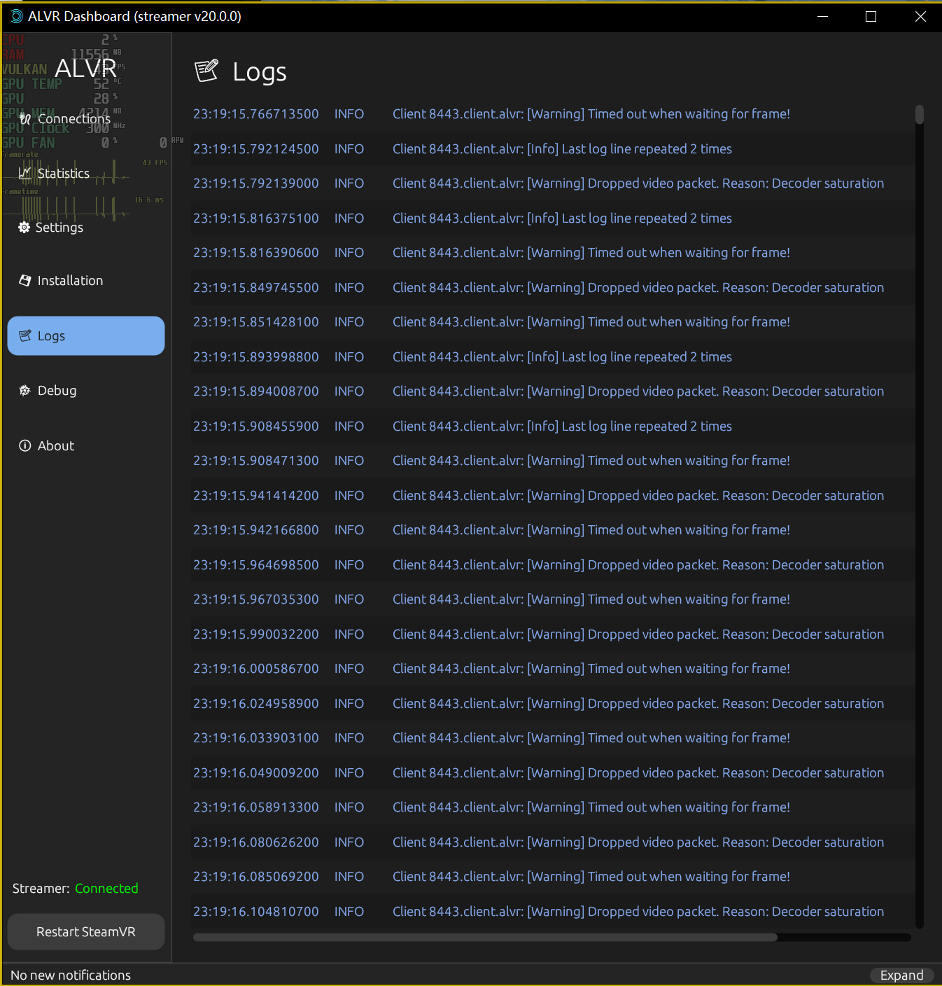 关于18.2.3APK版本运行闪退与19.1.1和20.0.0版本使用时串流画面模糊，马赛克的问题 · Issue #1668 · alvr-org/ALVR · GitHub
