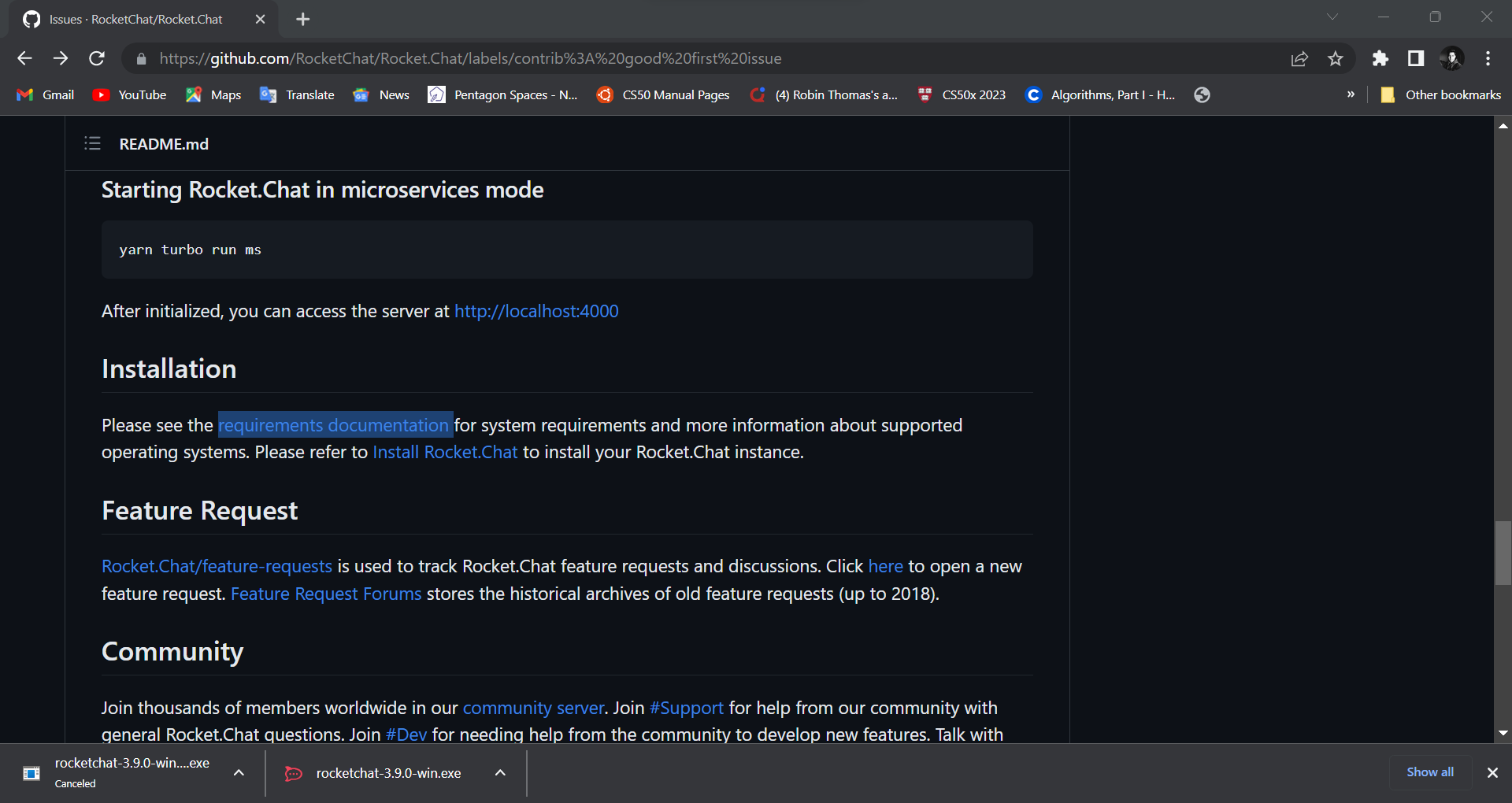 rocketchat.md link to system requirements page error 404 · Issue #28746 · RocketChat/Rocket.Chat ...