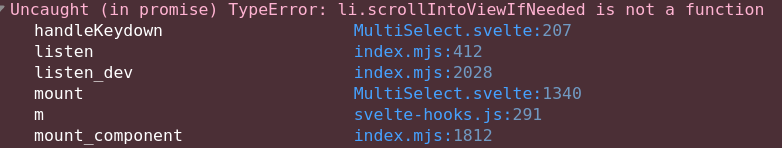 `li.scrollIntoViewIfNeeded is not a function` error in console during keyboard navigation ...