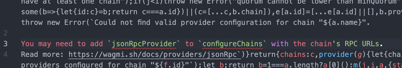 bug: '...valid provider configuration...' error throwing, causing minified bundle in Next to ...