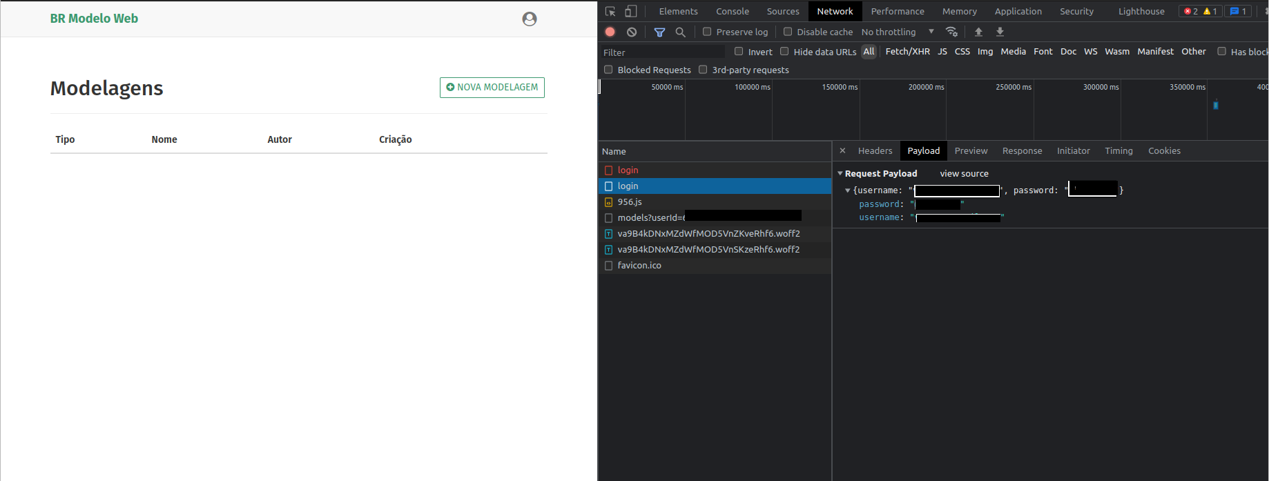 User credentials exposed on request payload. · Issue #374 · brmodeloweb/brmodelo-app · GitHub