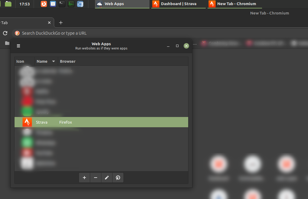WebApp created with an earlier version does not initially show which browser will be used ...