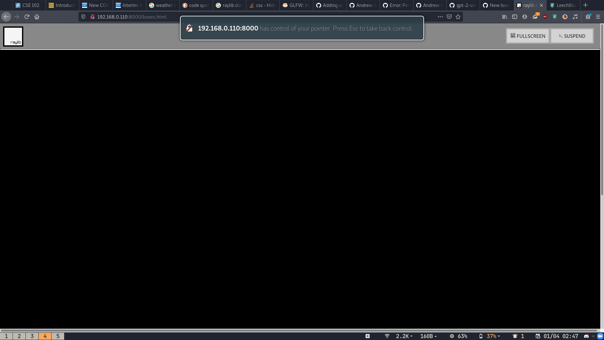 Core Mouse Disappears When Project Is Compiled For Web · Issue 1513 · Raysan5raylib · Github