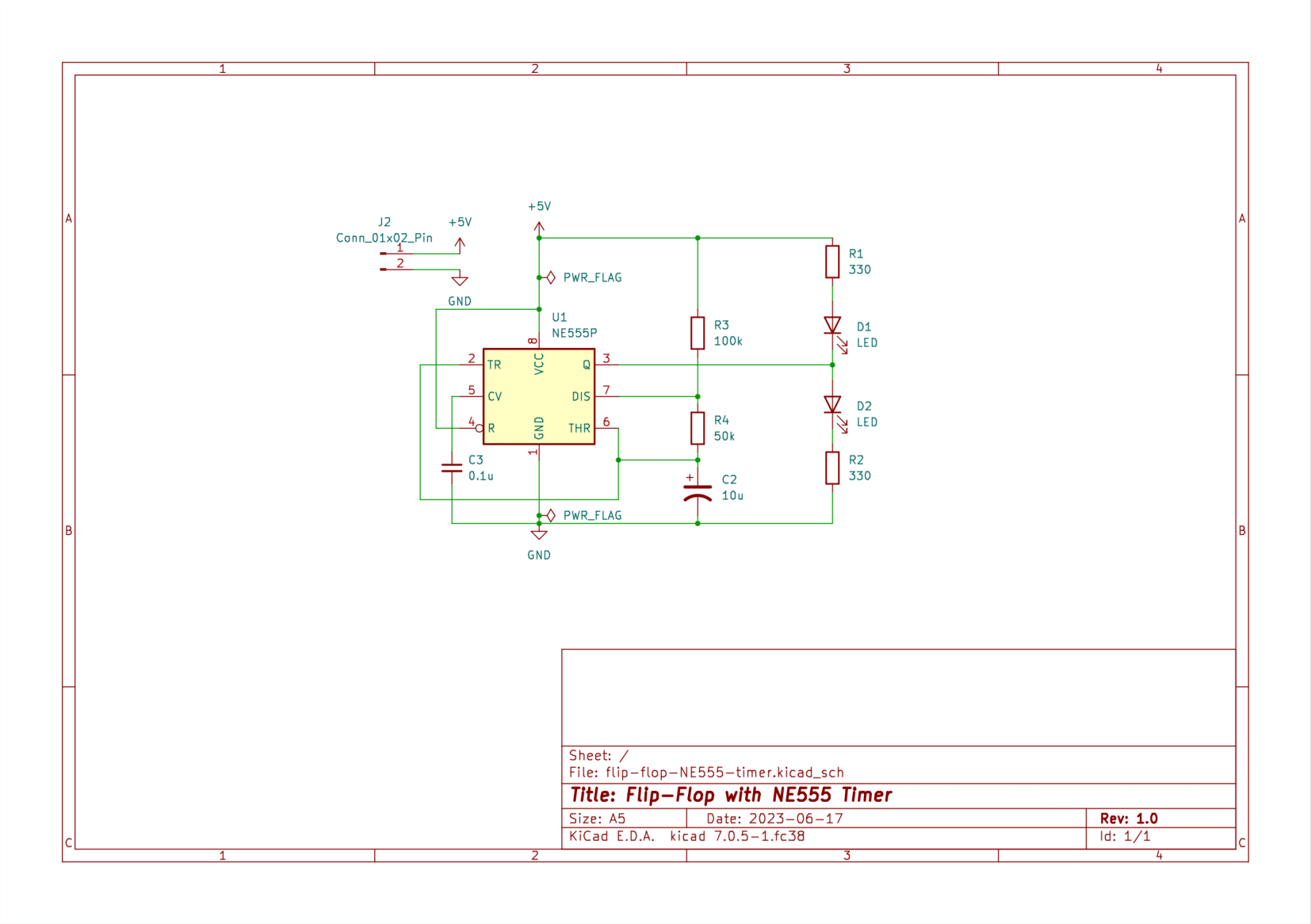 GitHub - anilv8/flip-flop-with-N555-timer: PCB of Flip-Flop circuitwith NE555 Timer using KiCad