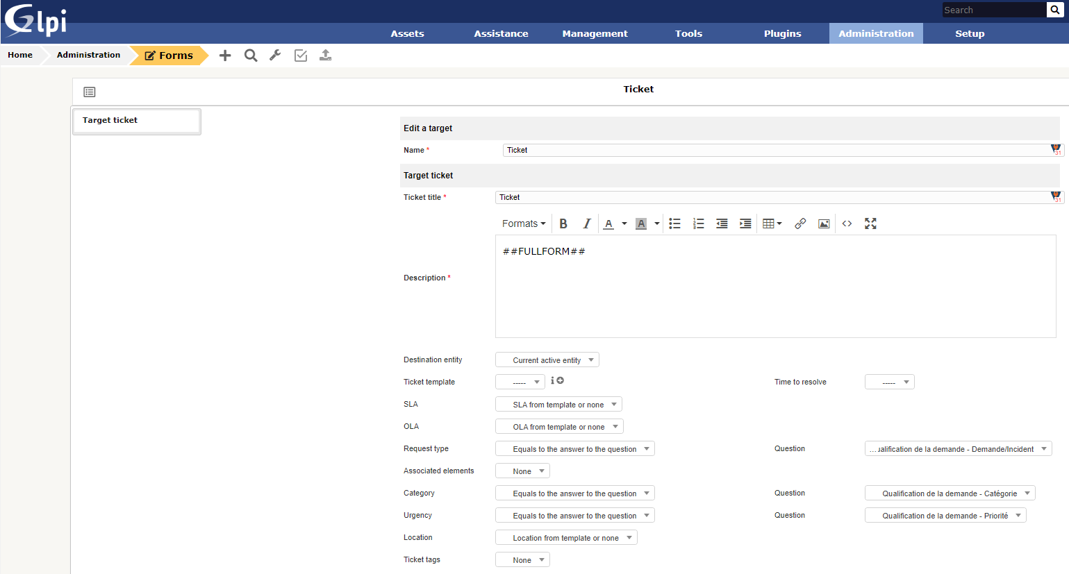 [ 2.11.2 ] Issue with Forms - Target Ticket · Issue #2183 · pluginsGLPI/formcreator · GitHub