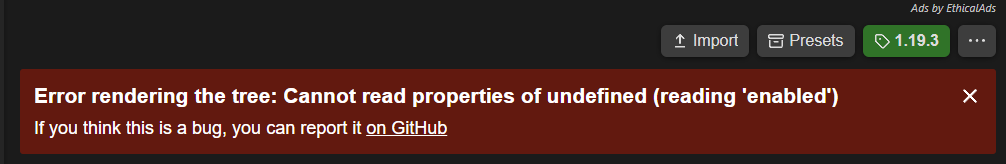 Error rendering the tree: Cannot read properties of undefined (reading 'enabled') · Issue #358 ...