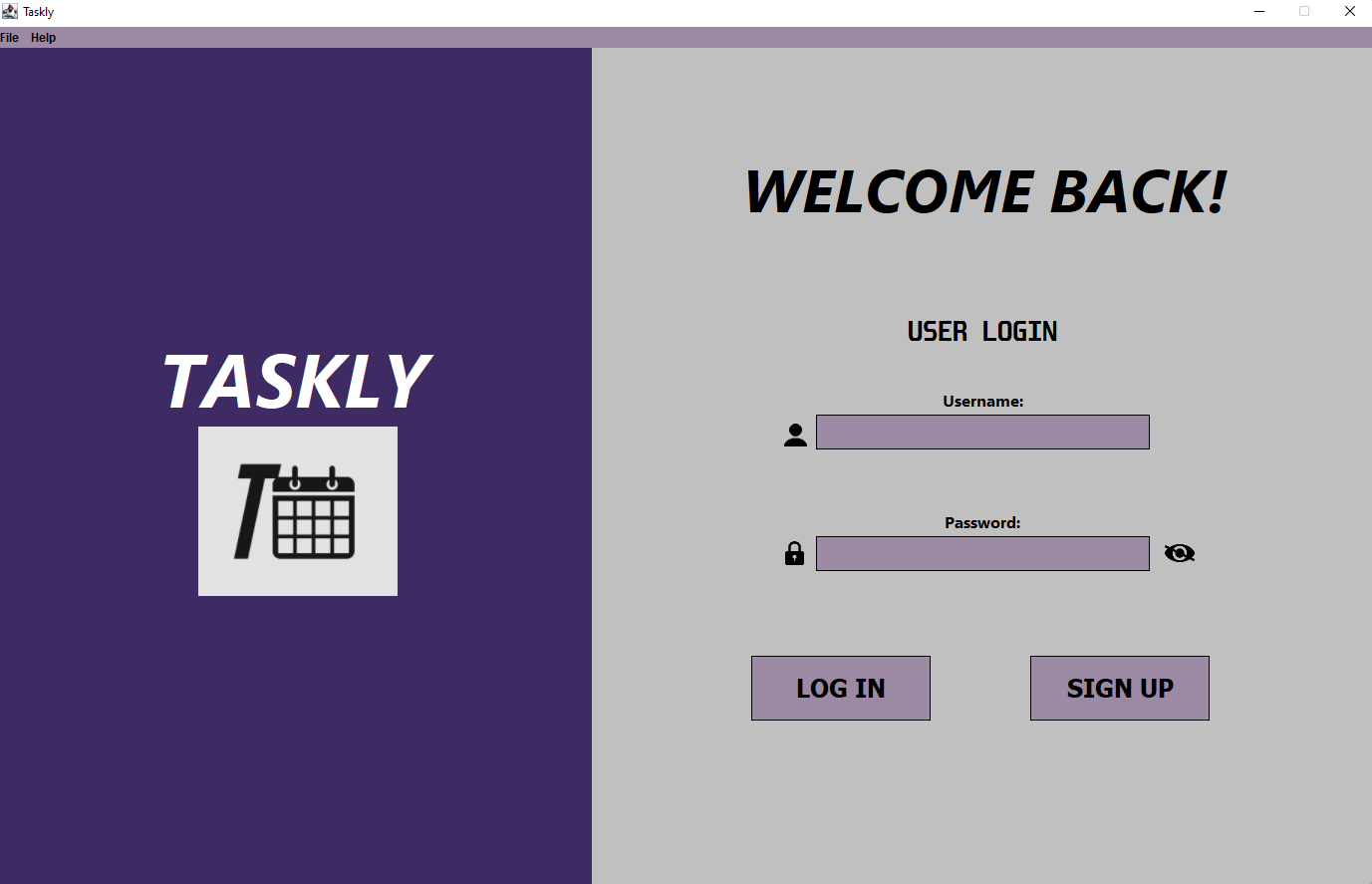 GitHub - saad1035/Taskly: Personal calendar and to-do list java application to increase the ...
