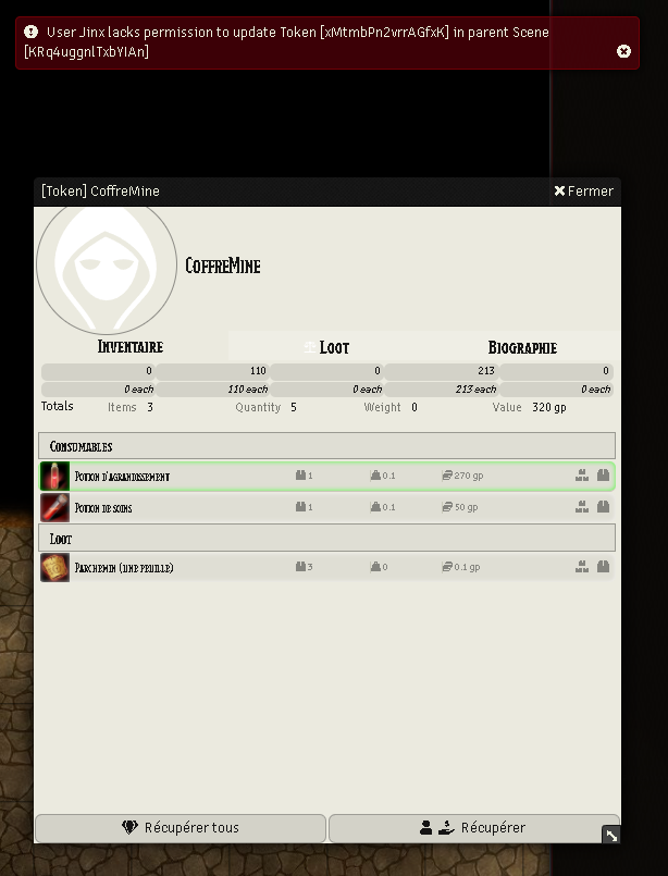 Player can't open chest · Issue #233 · jopeek/fvtt-loot-sheet-npc-5e · GitHub