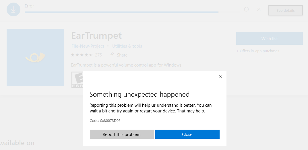Microsoft Store Displays Error Code: 0x80073D05 During Installation ...