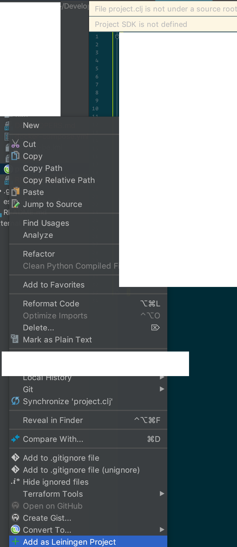 Show yellow import bar when opening an unknown project.clj · Issue #1976 · cursive-ide/cursive ...