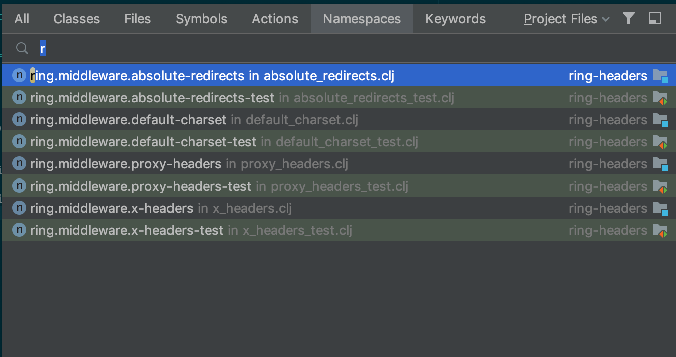 Namespace Search Switches From Project Files To All Places When Typing Search With A Dot · Issue