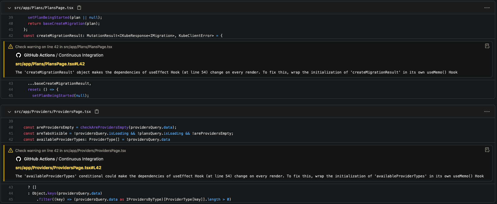New Eslint Warnings Around Useeffect Hooks · Issue 305 · Kubev2vforklift Ui · Github 