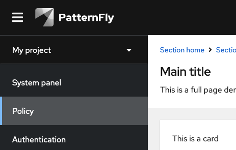 Update design of perspective selector above nav to match new PF demo structure · Issue #1187 ...
