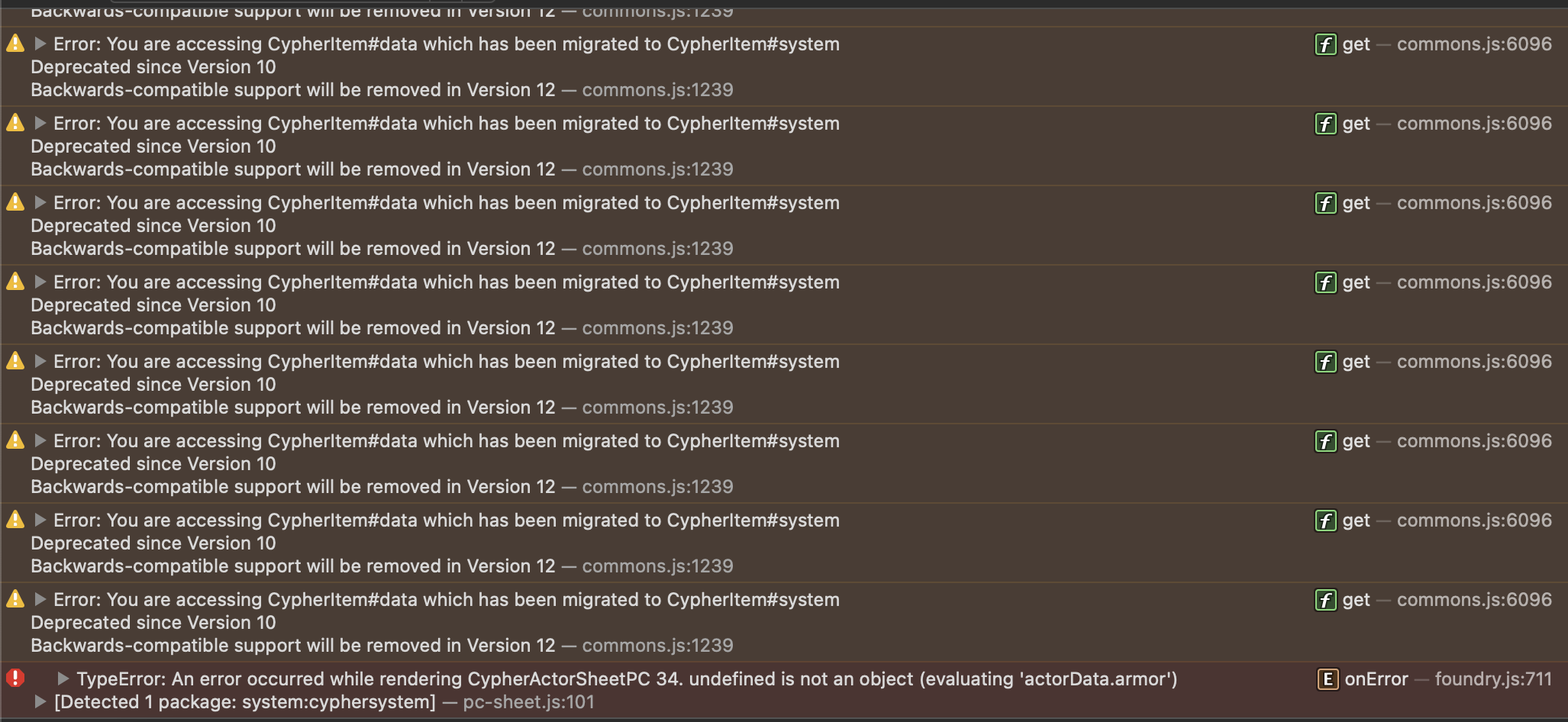 Cypher does not work with Foundry VTT version 10 · Issue #253 · mrkwnzl/cyphersystem-foundryvtt ...